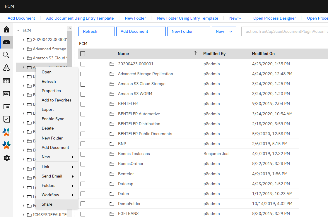 IBM FileNet/Content Navigator – Share Content with external users – justecm.de